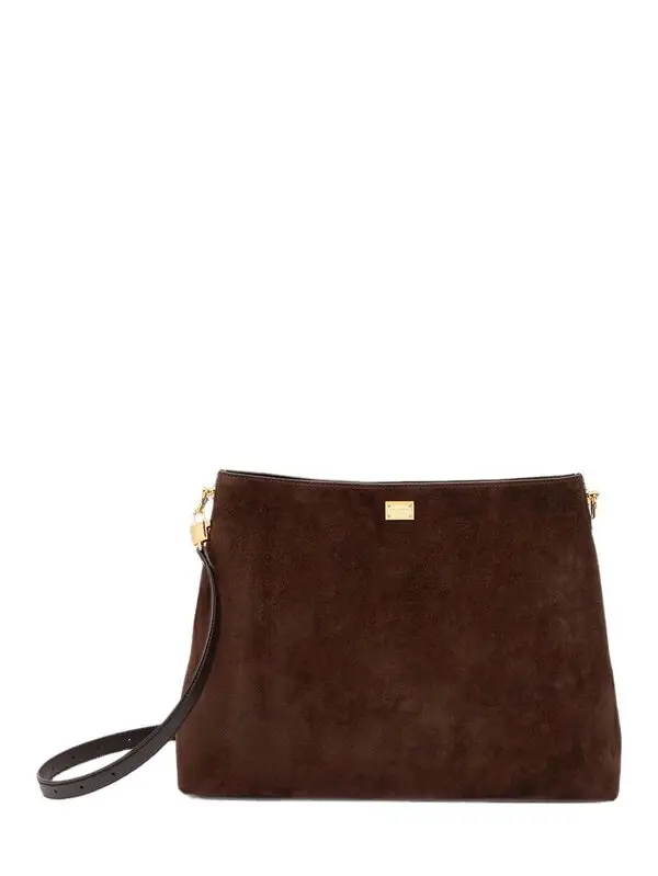 Dolce & Gabbana Suede Textured Satchel - Brown