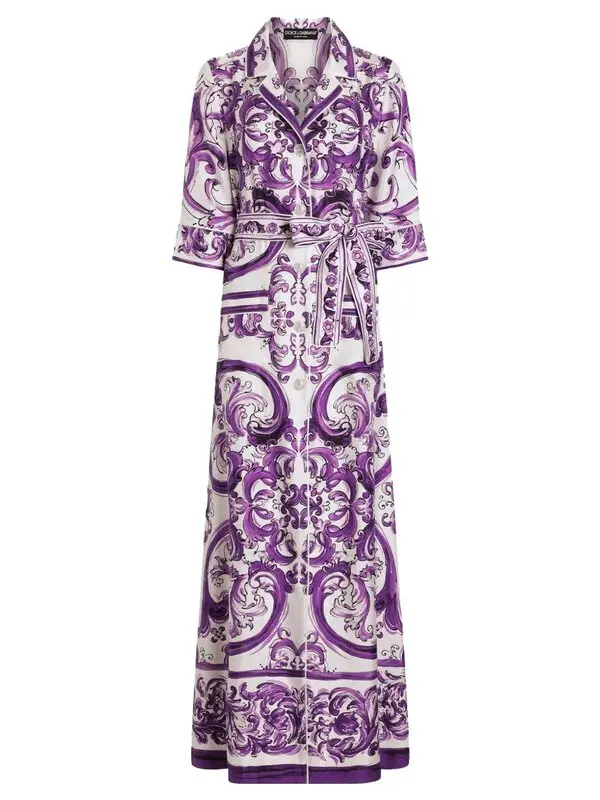 Dolce & Gabbana Printed Silk Midi Dress - Multicolor