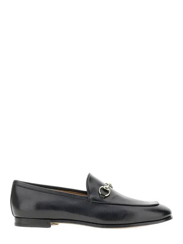 Gucci Leather Jordaan Loafers With Horsebit Detail - Black