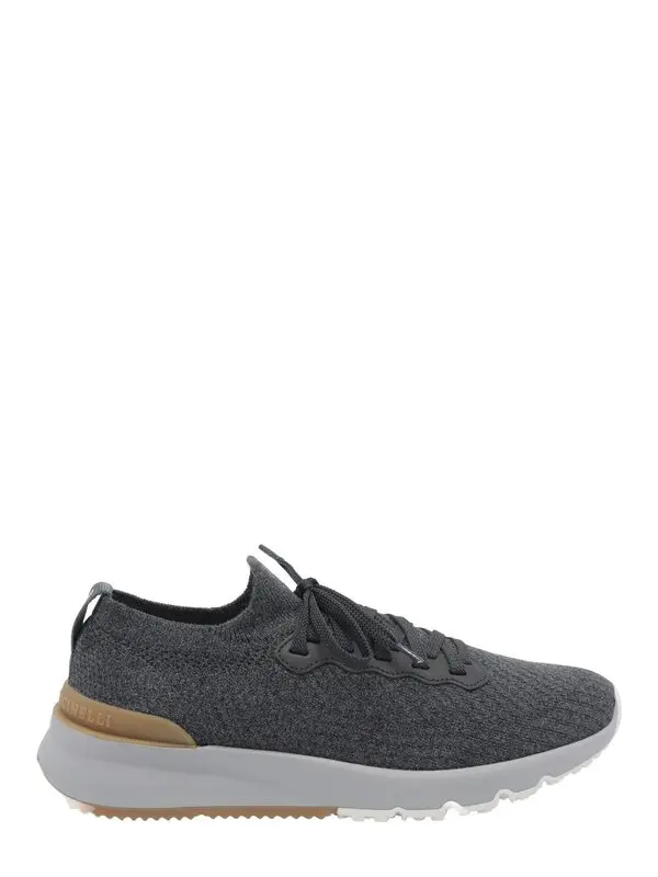 Brunello Cucinelli Fabric Runner Sneakers With Logo - Gray