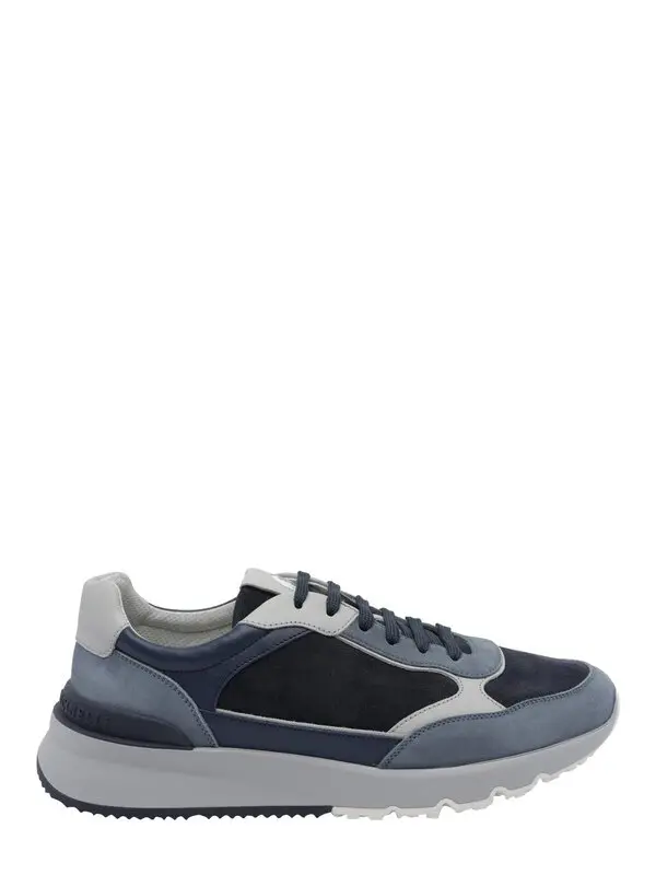 Brunello Cucinelli Suede Runner Sneakers With Logo - Black