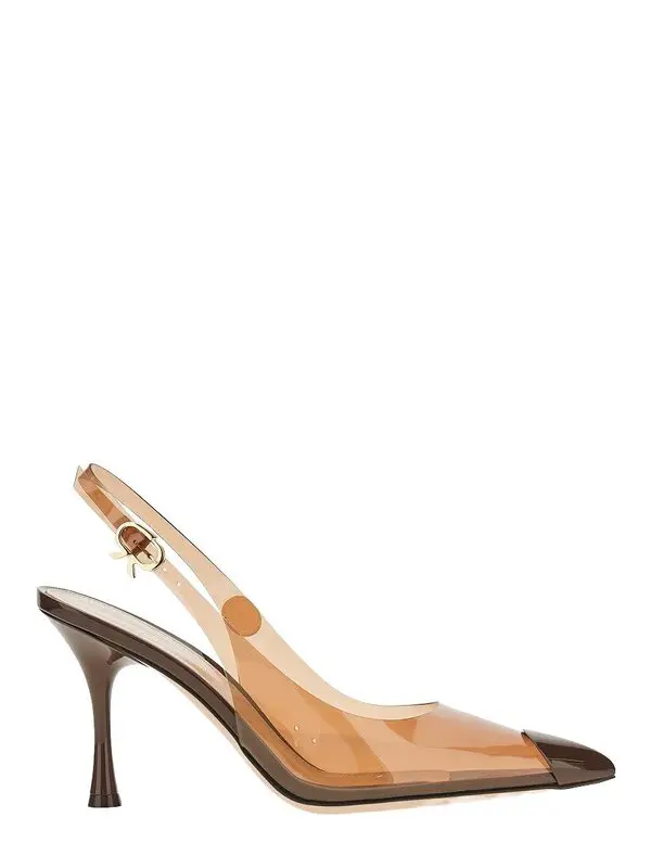 GIANVITO ROSSI Diana Plexi Slingback Pumps - Brown