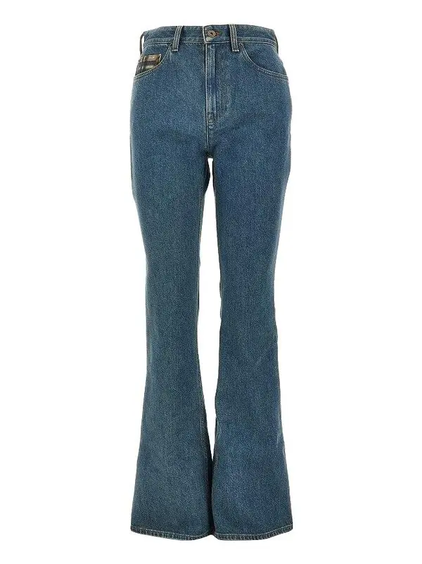 Burberry Stretch Denim Bootcut Jeans - Blue