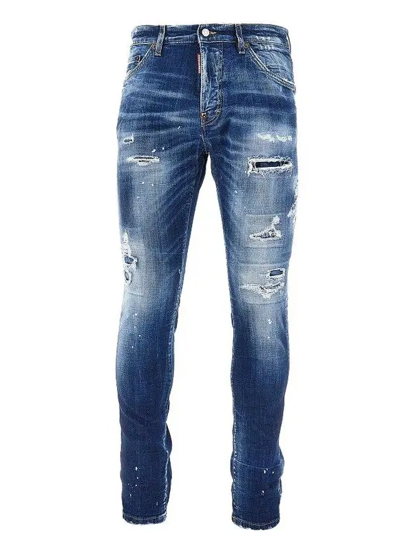 Dsquared2 Stretch Denim Teddy Jeans - Blue