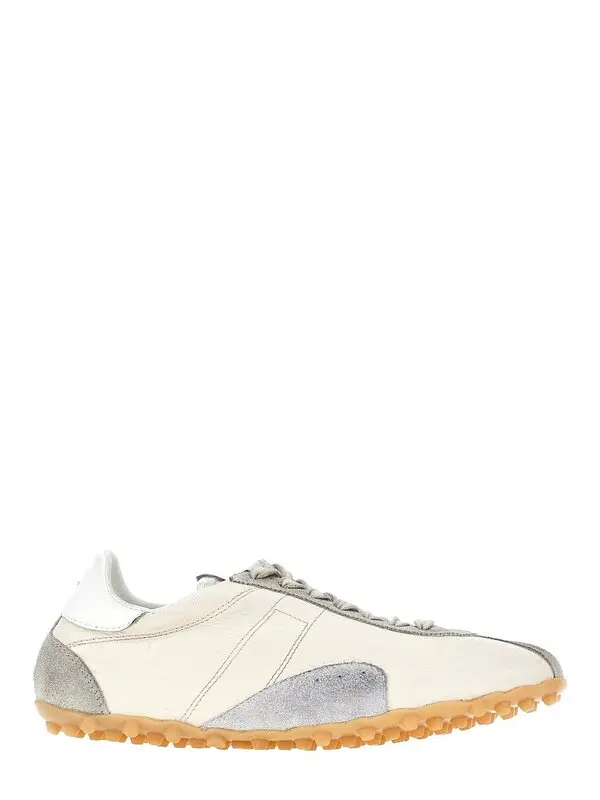 MAISON MARGIELA Leather And Suede Sneakers With Vintage Effect - Cream