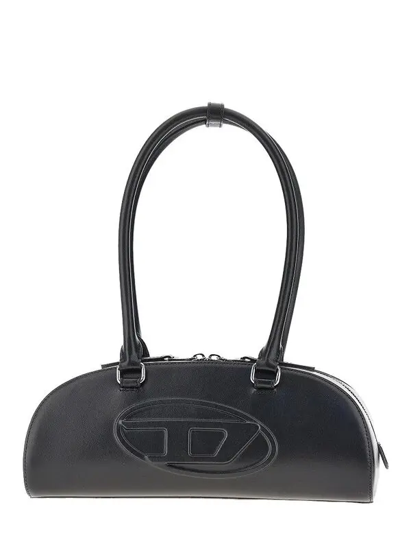 DIESEL® 1dr Dome Leather Bowling Bag - Black