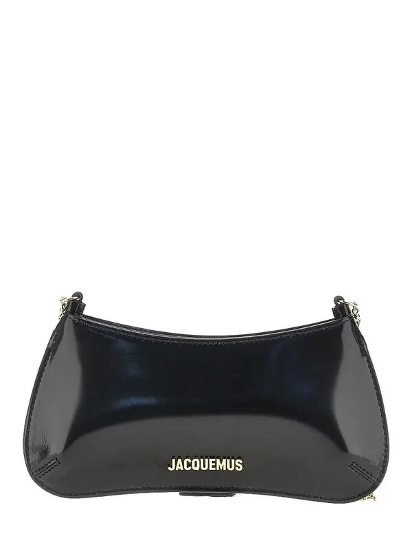Jacquemus Small 'bisou Chaine' Leather Bag - Black