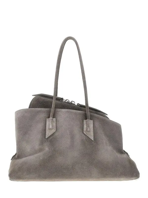 Attico La Passeggiata' Suede Leather Bag - Gray