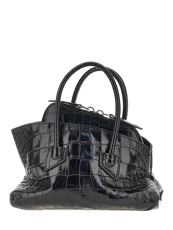 Attico Leather Mini 'la Passeggiata' Bag - Black