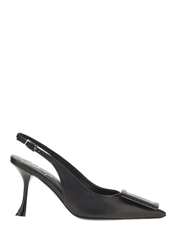 ROGER VIVIER Viv In The City Nappa Leather Slingback Pumps - Black