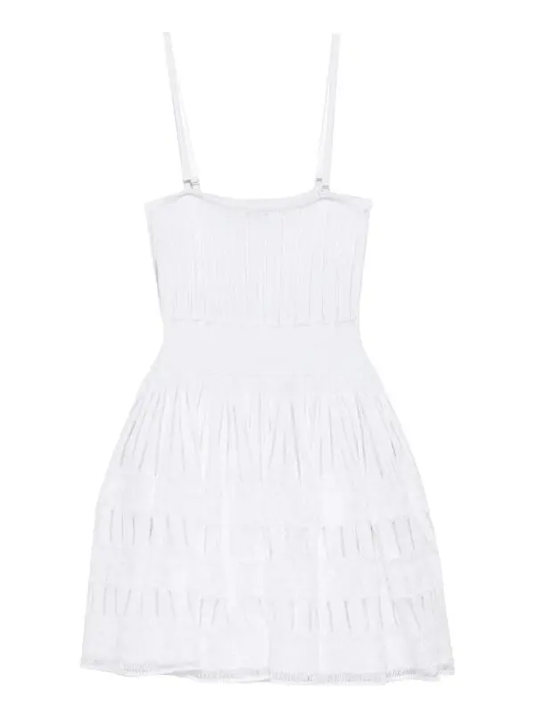 Alaïa Open-knit Sleeveless Tiered Dress - White