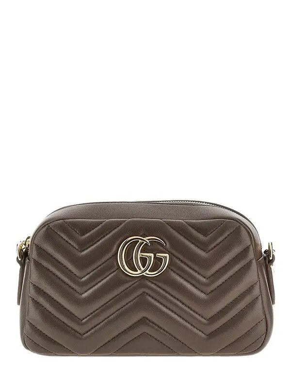 Gucci Quilted Leather Gg Marmont Bag - Brown