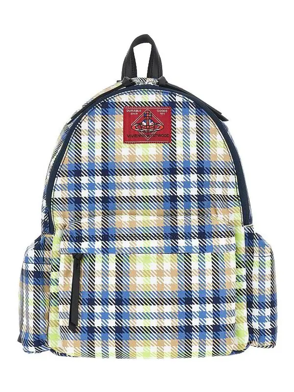 VIVIENNE WESTWOOD Canvas Medium 'george' Backpack With Checkered Pattern - Multicolor