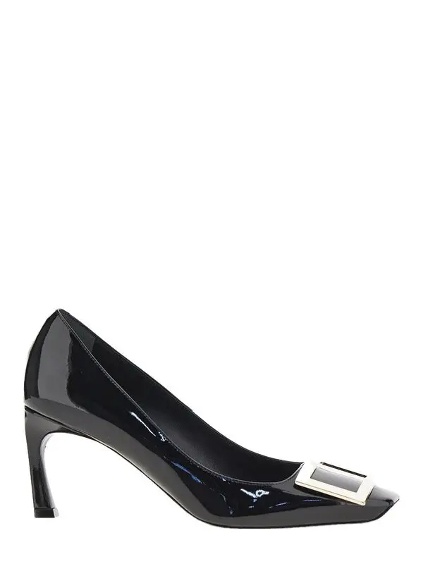 ROGER VIVIER Patent Leather Belle Vivier Trompette Pumps With Gold-finished Buckle - Black