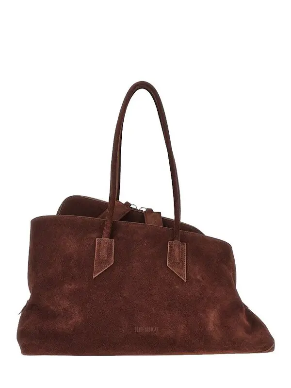 Attico La Passeggiata' Suede Leather Medium Bag - Brown