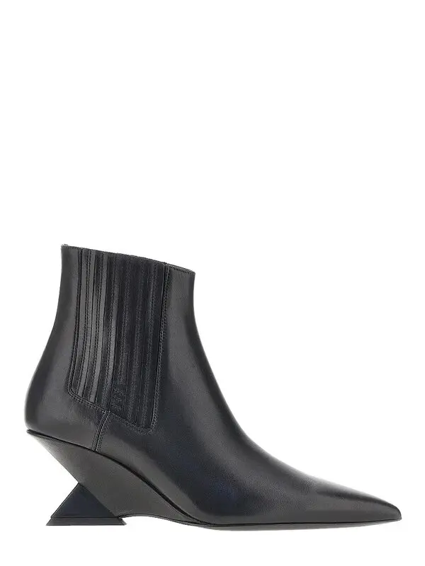 Attico Cheope Leather Ankle Boots - Black