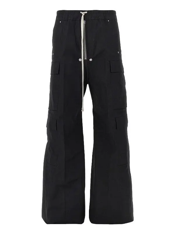 Rick Owens Stretch Cotton Cargo Pants - Black
