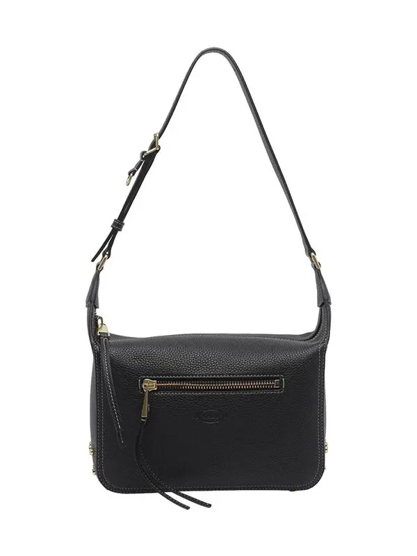 TOD'S Mini Leather Shoulder Bag With Metal Dots - Black