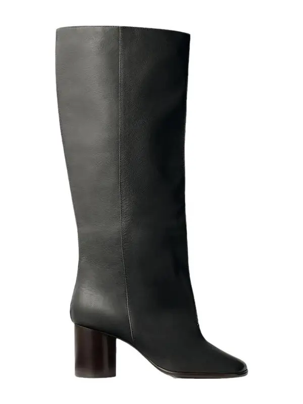 LEMAIRE Glossy Leather Knee-high Boots - Black