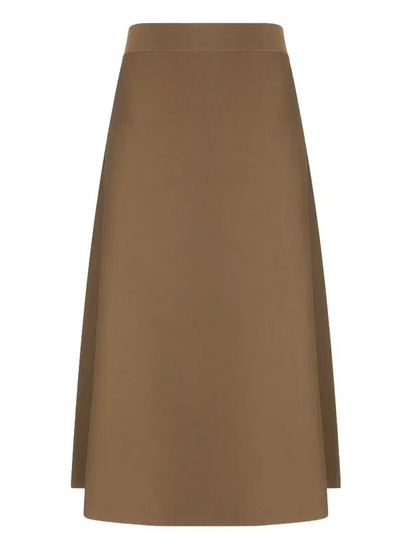 Max Mara Viscose A-line Midi Skirt - Yellow