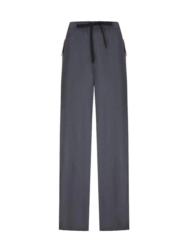 Prada Wool And Mohair Sports Trousers - Gray