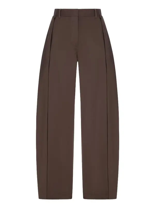 Loewe Lightweight Cotton And Silk Gabardine Trousers - Brown