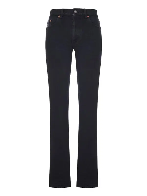 Saint Laurent Straight Leg Authentic Denim Jeans - Black