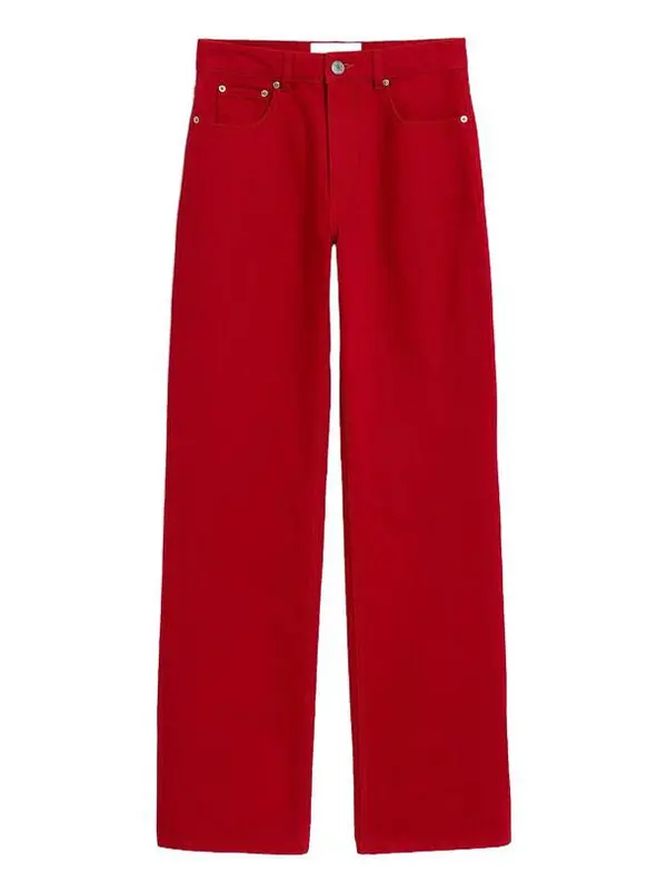 AMI Paris Denim Wide-leg Jeans - Red
