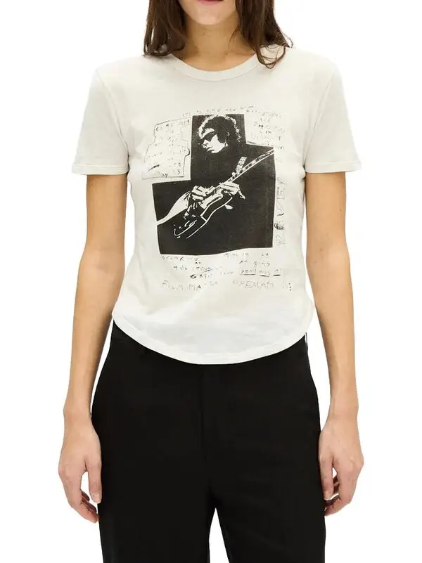ANN DEMEULEMEESTER Graphic Print Cotton T-shirt - White