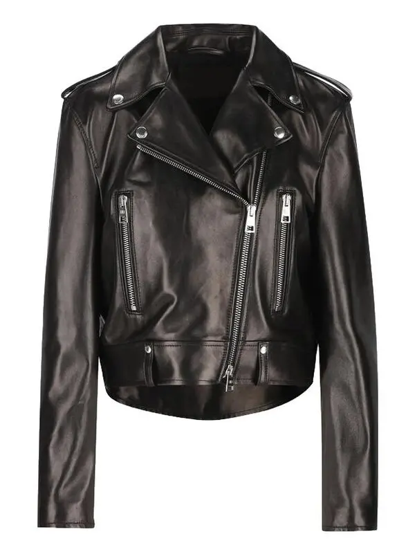 Balenciaga Leather Biker Jacket - Black