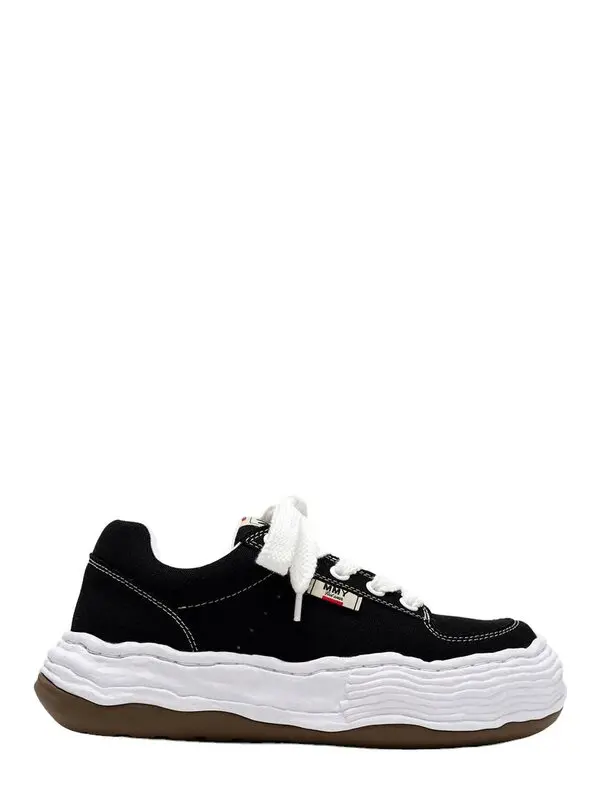 Mihara Yasuhiro Cotton Canvas Lace-up Low Top Sneakers - Black