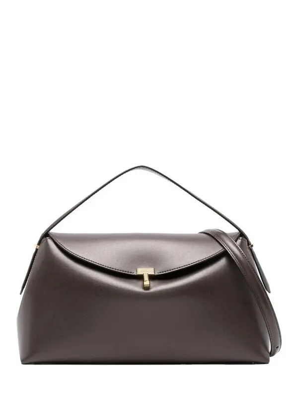 TOTEME Calf Leather Shoulder Bag With T-lock Fastening - Brown