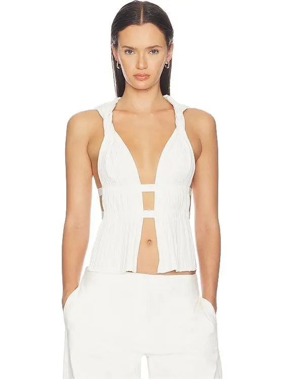 HAELO Pleated Panel Top - White