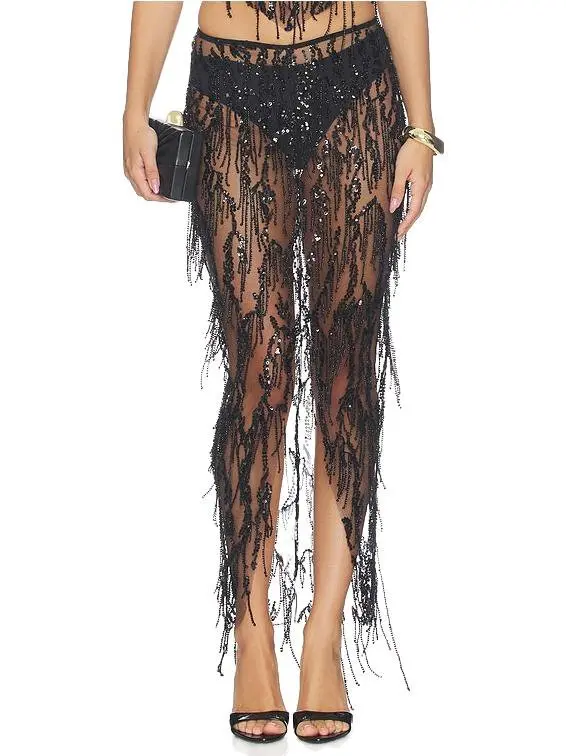 SKETCH-Y Embellished Maxi Skirt - Black