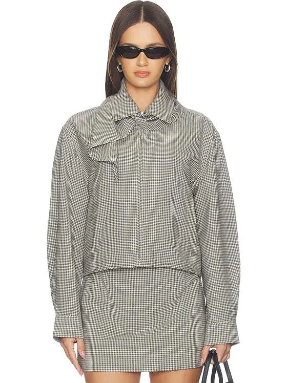 Rag & Bone Krista Wool Jacket - Black Plaid