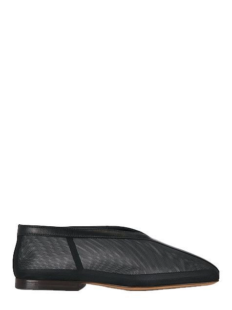 MANSUR GAVRIEL Contorno Square V Mesh And Leather Flats - Black