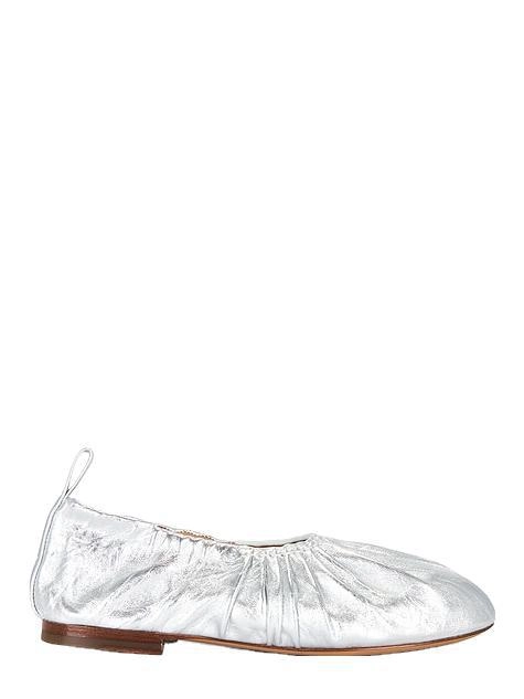 MANSUR GAVRIEL Ruched Ballerina Flats - Silver