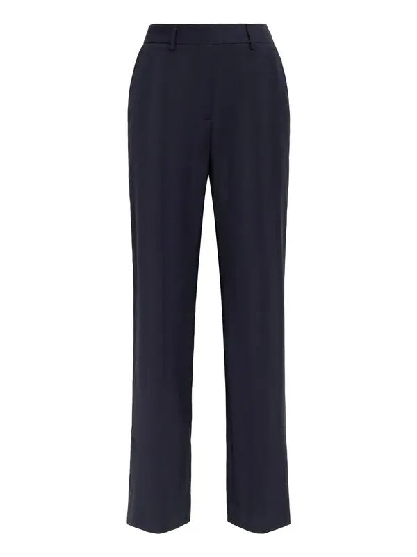 BLAZÉ MILANO Virgin Wool Check Lundy Tailored Trousers - Navy