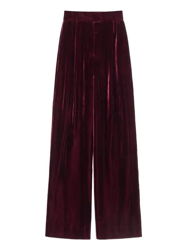 Valentino Garavani Velvet Wide-leg Trousers - Red