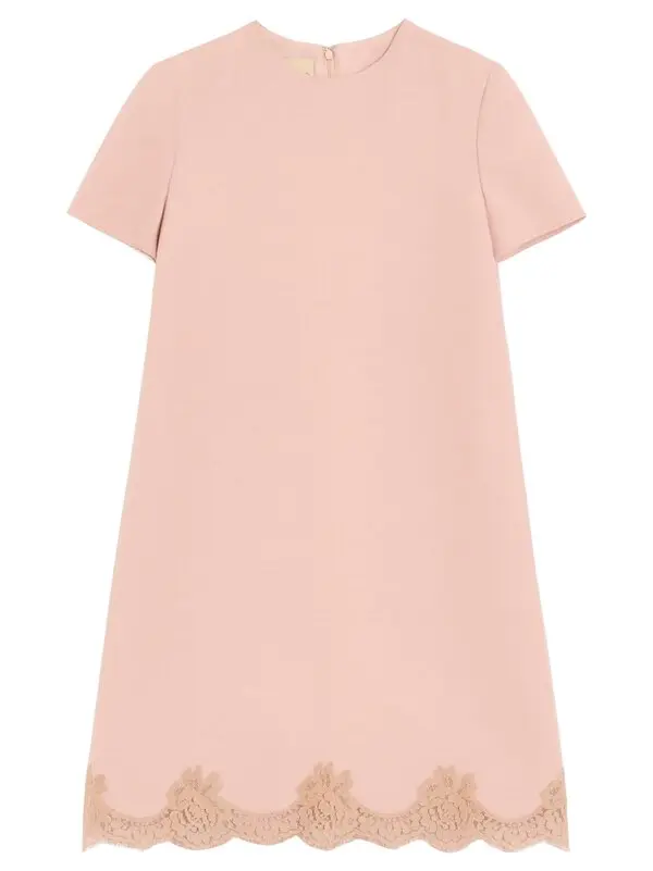 Valentino Garavani Wool-silk Lace Trim Mini Dress - Pink