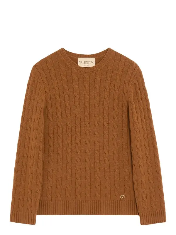 Valentino Garavani Cashmere Cable-knit Sweater - Brown