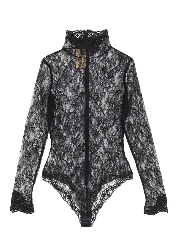 Valentino Garavani Lace High-neck Bodysuit - Black