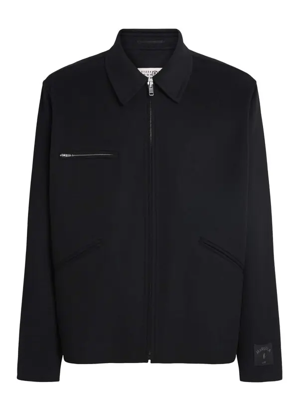 MAISON MARGIELA Wool Zip-up Jacket - Black