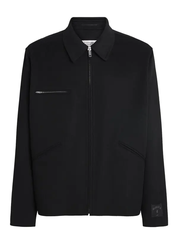 MAISON MARGIELA Wool Zip-up Jacket - Black