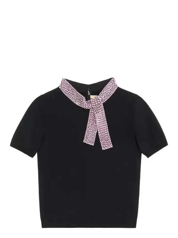 Valentino Garavani Virgin Wool Embellished High Neck Sweater - Black