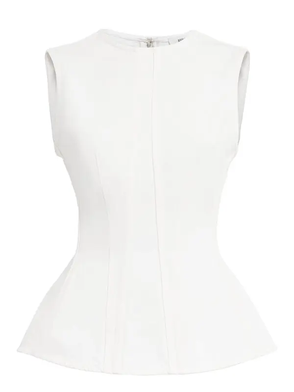 AGOLDE Corbin Peplum Blouse - White