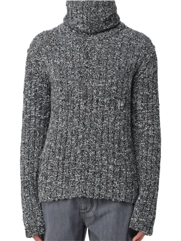 Dolce & Gabbana Turtleneck Sweater With Ribbed Detailing - Gray