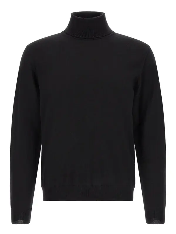 ZANONE Ribbed Turtleneck Sweater - Black