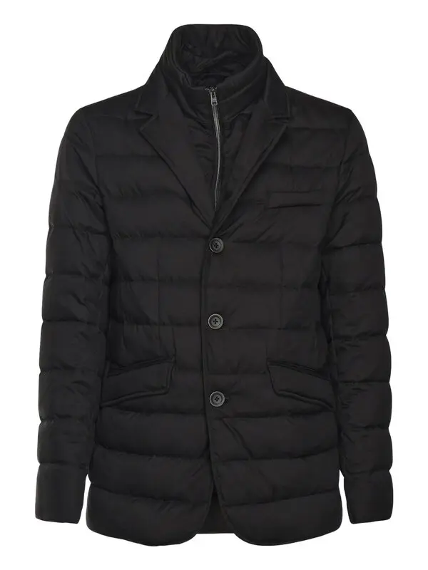 Herno Layered-effect Quilted Down Jacket - Black