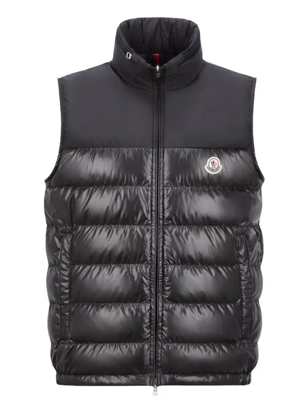Moncler Logo Patch Quilted Vest - Black